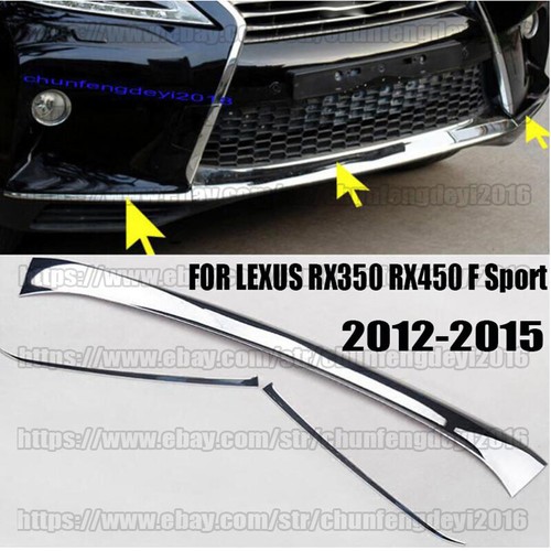 FOR LEXUS RX350 RX450 Sport 2012-15 Stainless Front Down Bumper Molding ...