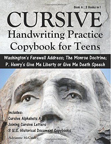 CURSIVE HANDWRITING PRACTICE COPYBOOK FOR TEENS: By Adrianne Mccauley ...