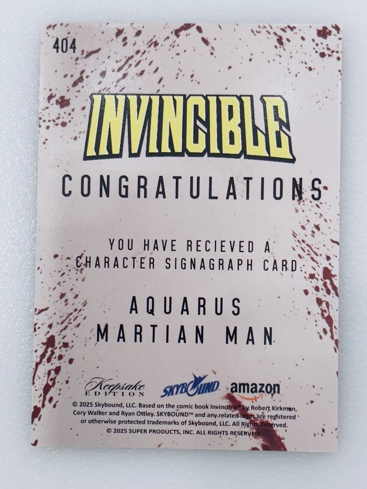 2025 Invincible Keepsake Premiere Signagraph Aquarus Martian Man Black ...