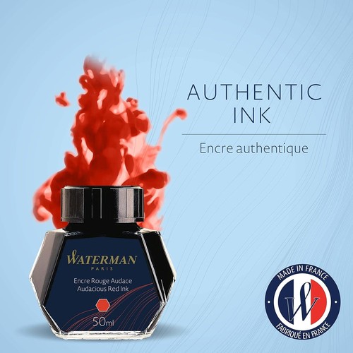 Waterman Fountain Pen Ink, Audacious Red, 50ml Bottle 1.7 fl oz, Red | eBay
