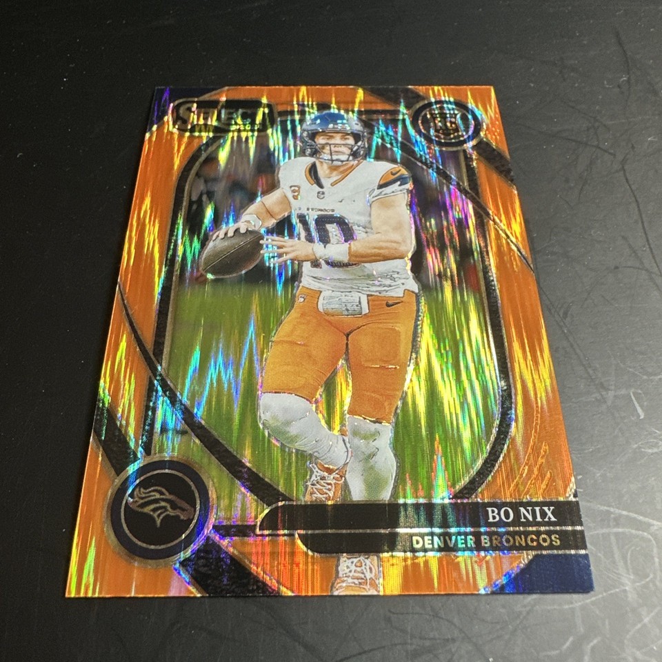 2024 Select Bo Nix Orange Shock Club Level Rookie /399 Broncos Color ...