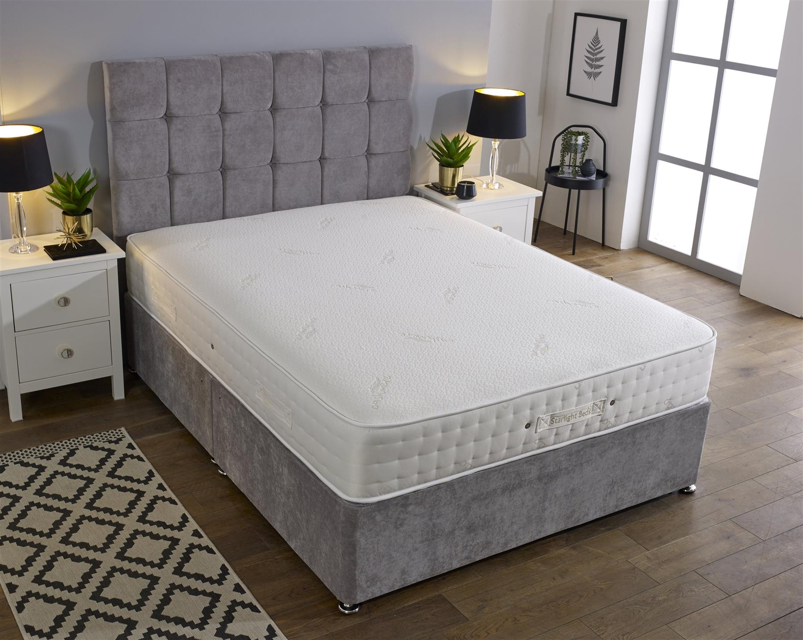 Starlight Beds 9" Deep Cashmere Fabric Medium Firm Pocket Spring ...