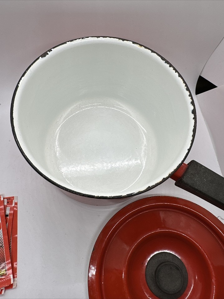 Vintage Finnish Red Enamel Arabia Finel Pot with Lid 2 Qt? | eBay