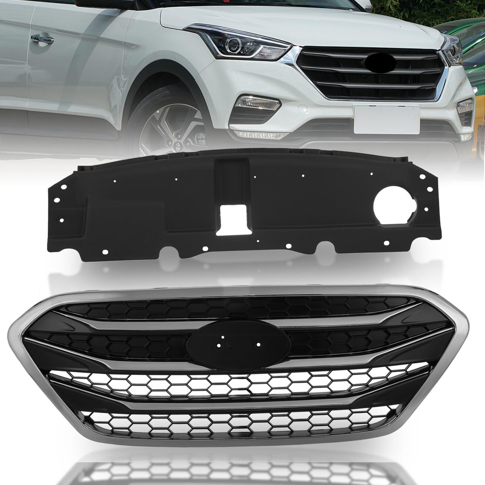 For Hyundai Tucson 2010-2015 Front Bumper Radiator Grille ABS Plastic ...