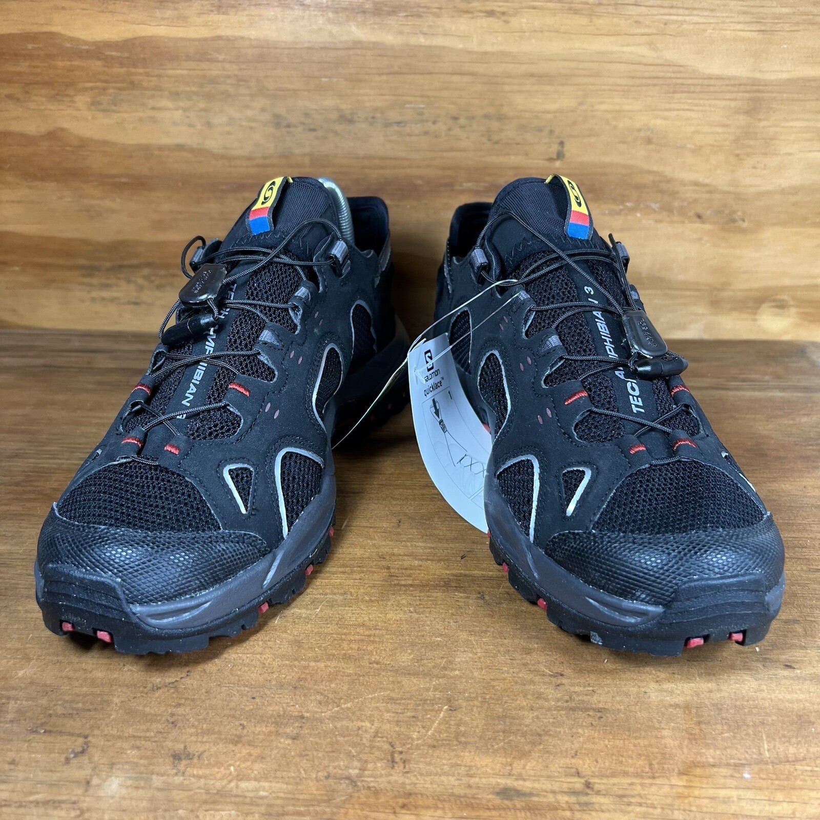 Salomon Tech Amphibian Outdoor Trail Shoes Water Hiking Black Mens Size ...