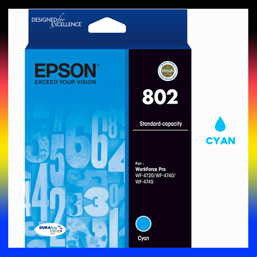 Any 1x Genuine Epson 802 BK/C/M/Y Ink WF-4720/WF-4740/WF-4745 Value ...