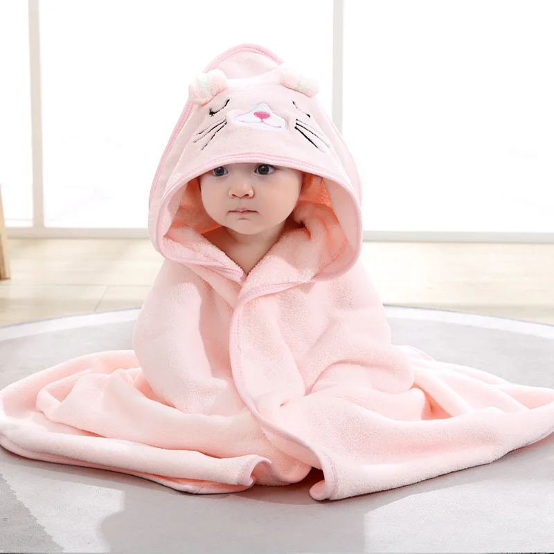 Toddler Baby Hooded Cartoon Towels Newborn Kids Bathrobe Soft Bath ...
