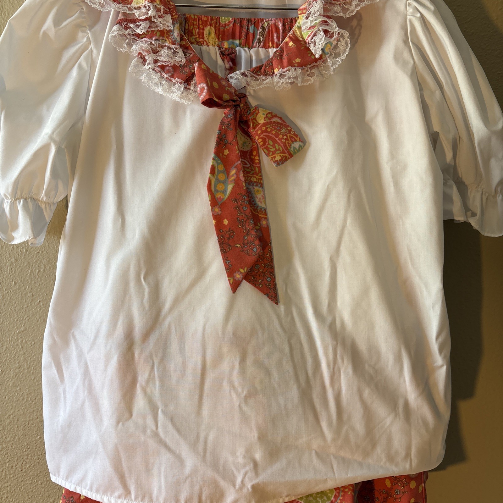 Vtg Square Dance Skirt Set Full Circle White Ora Lace Paisley Medium 3 ...