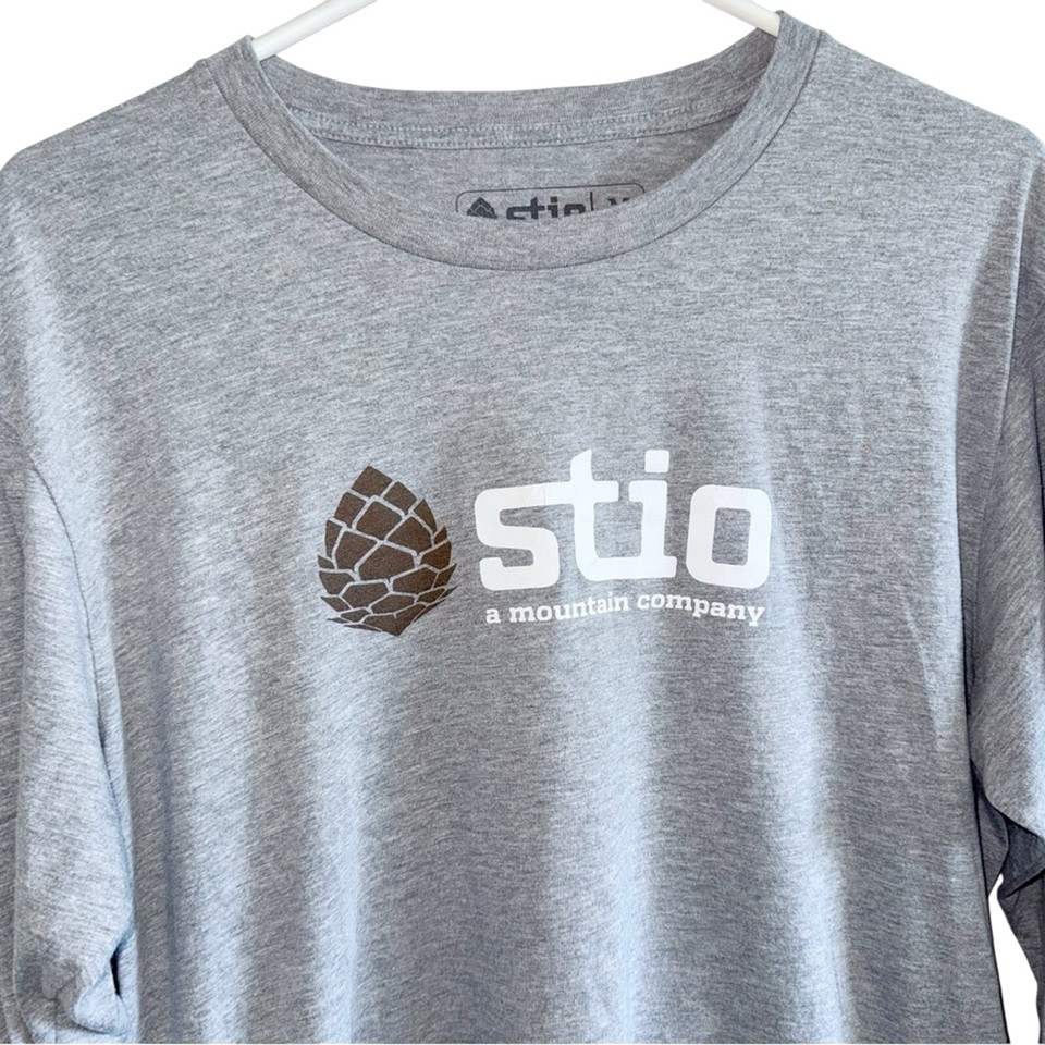 Stio Gray Logo Graphic Tee Long Sleeve Sz Medium Hiking Outdoors ...