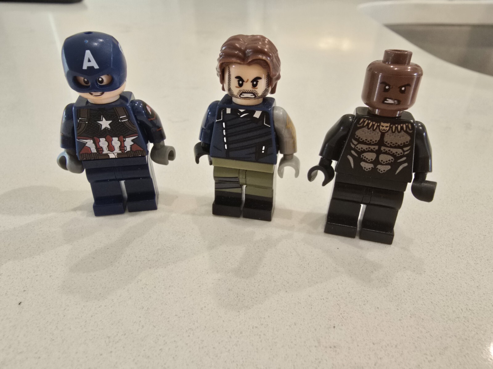 LEGO Captain America, Bucky Barnes, & Black Panther Minifigures Set Of ...