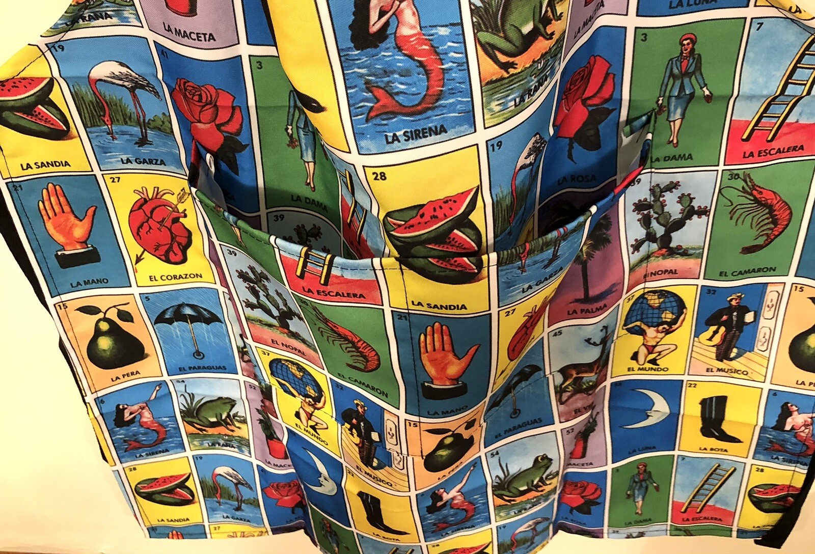 Mexican Bingo Apron - Adjustable Waist With Pockets - Mexican Loteria ...