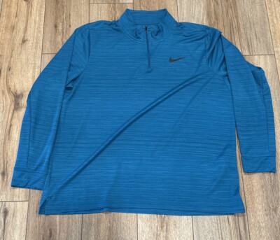 Nike Shirt Men XXL 2XL Teal Pull Over Quarter Zip Dri Fit Performance ...