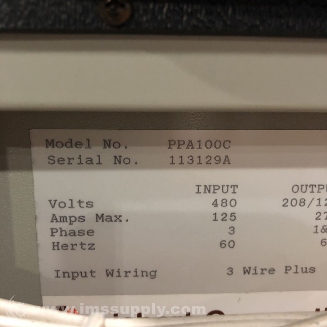 100kVA Liebert PDU Model PPA100C 480x208/120V for sale online | eBay