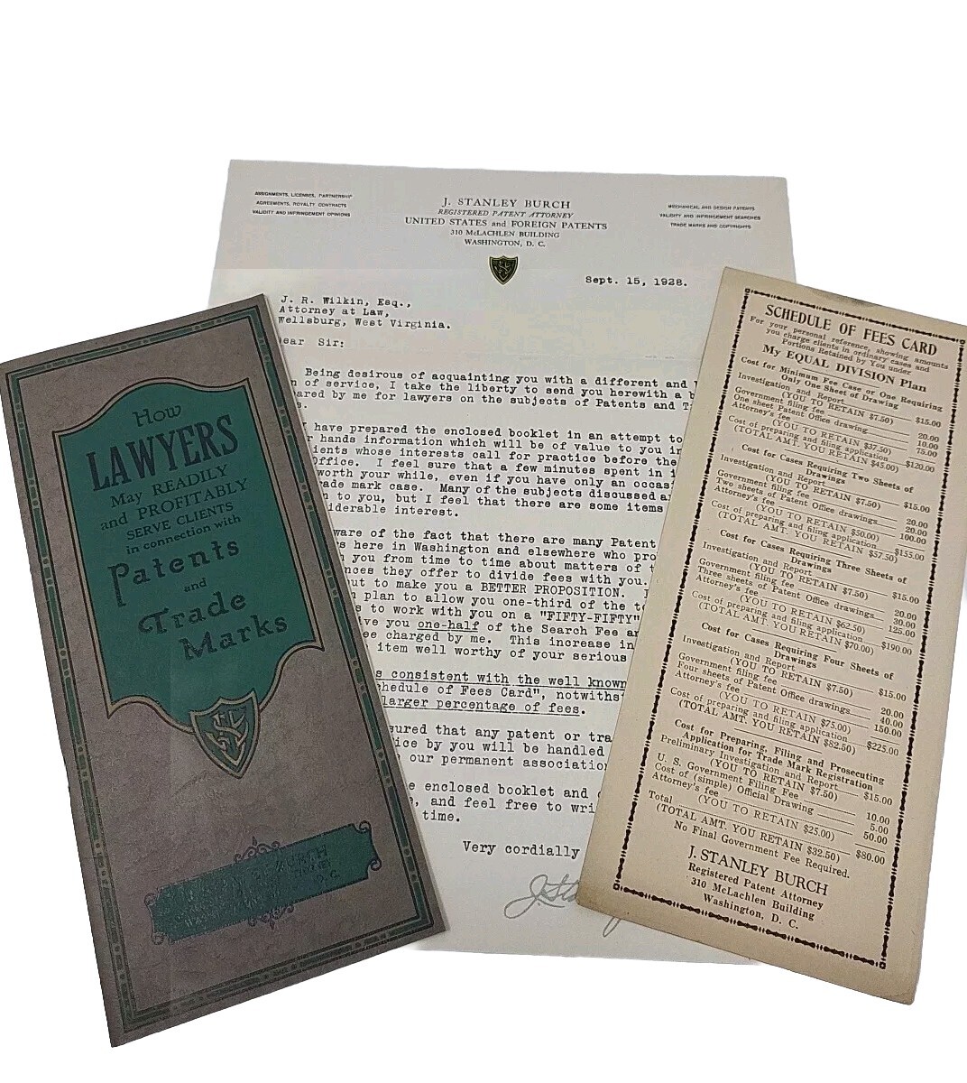 1926 U.S. Office of Patents DC Trademarks Letterhead Booklet Fee Price ...