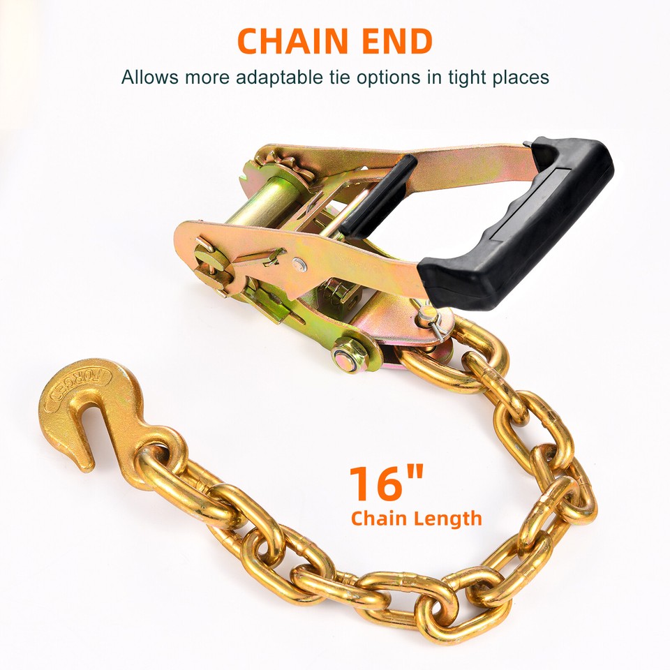 10 Pack 2”x 96” Car Carrying Ratchet Kit Tie Down Tire Straps with ...