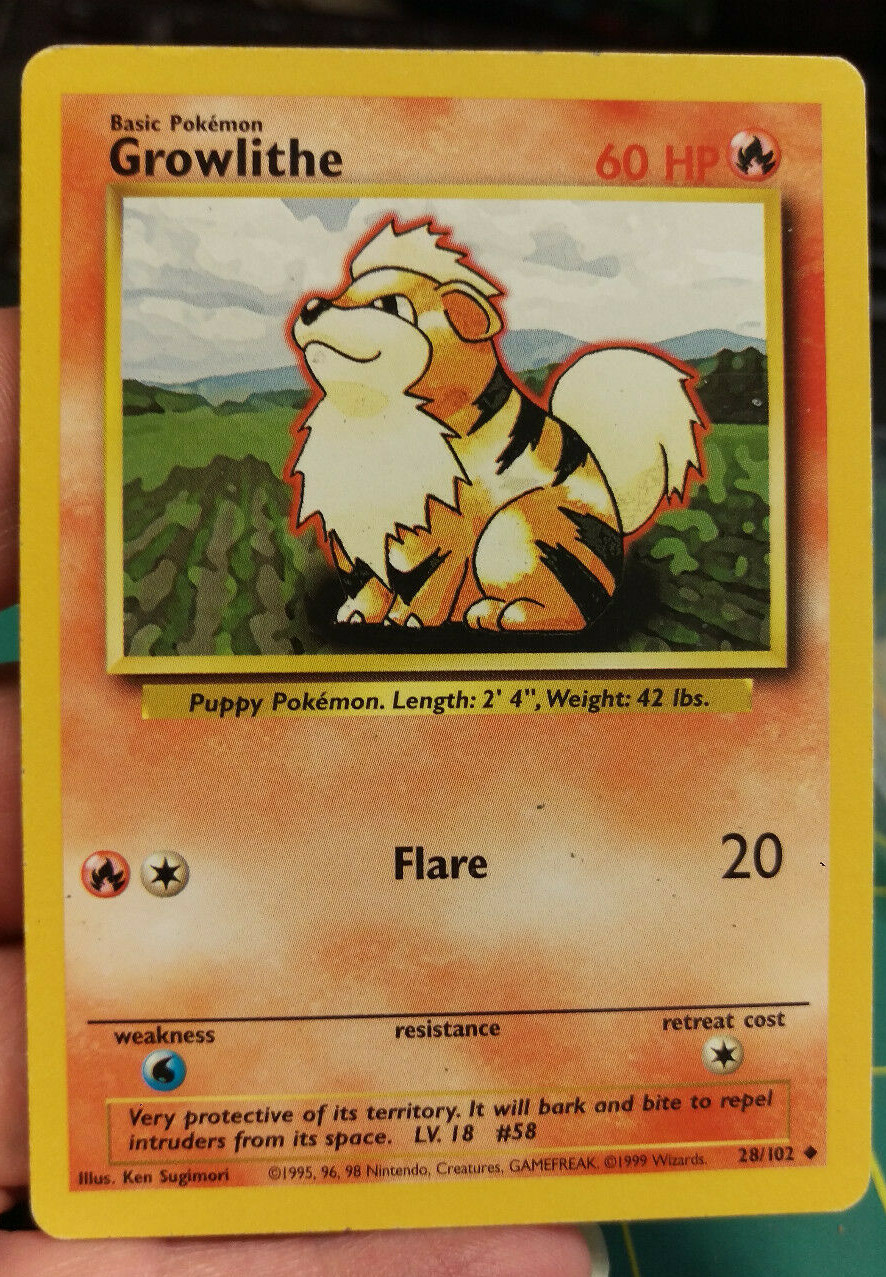 Pokemon Growlithe Card