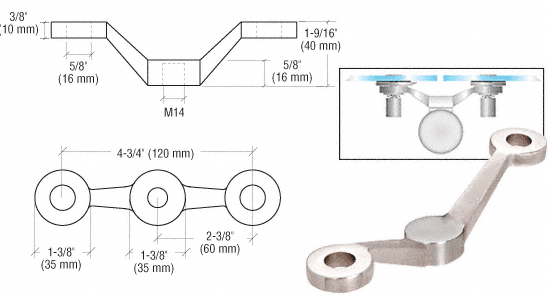 CRL GRP2PS Polished Stainless Double Arm Post Mounted Fitting | eBay