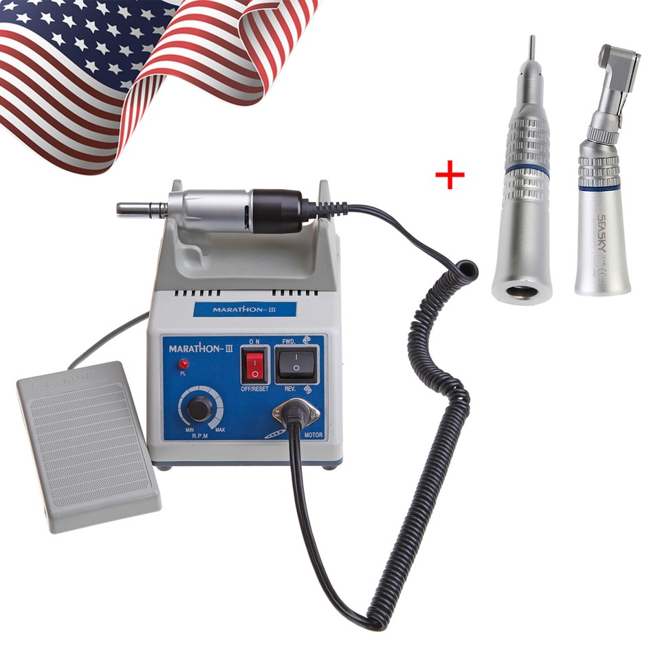Dental Lab Marathon Electric Micromotor 35K RPM /Contra Angle Straight ...