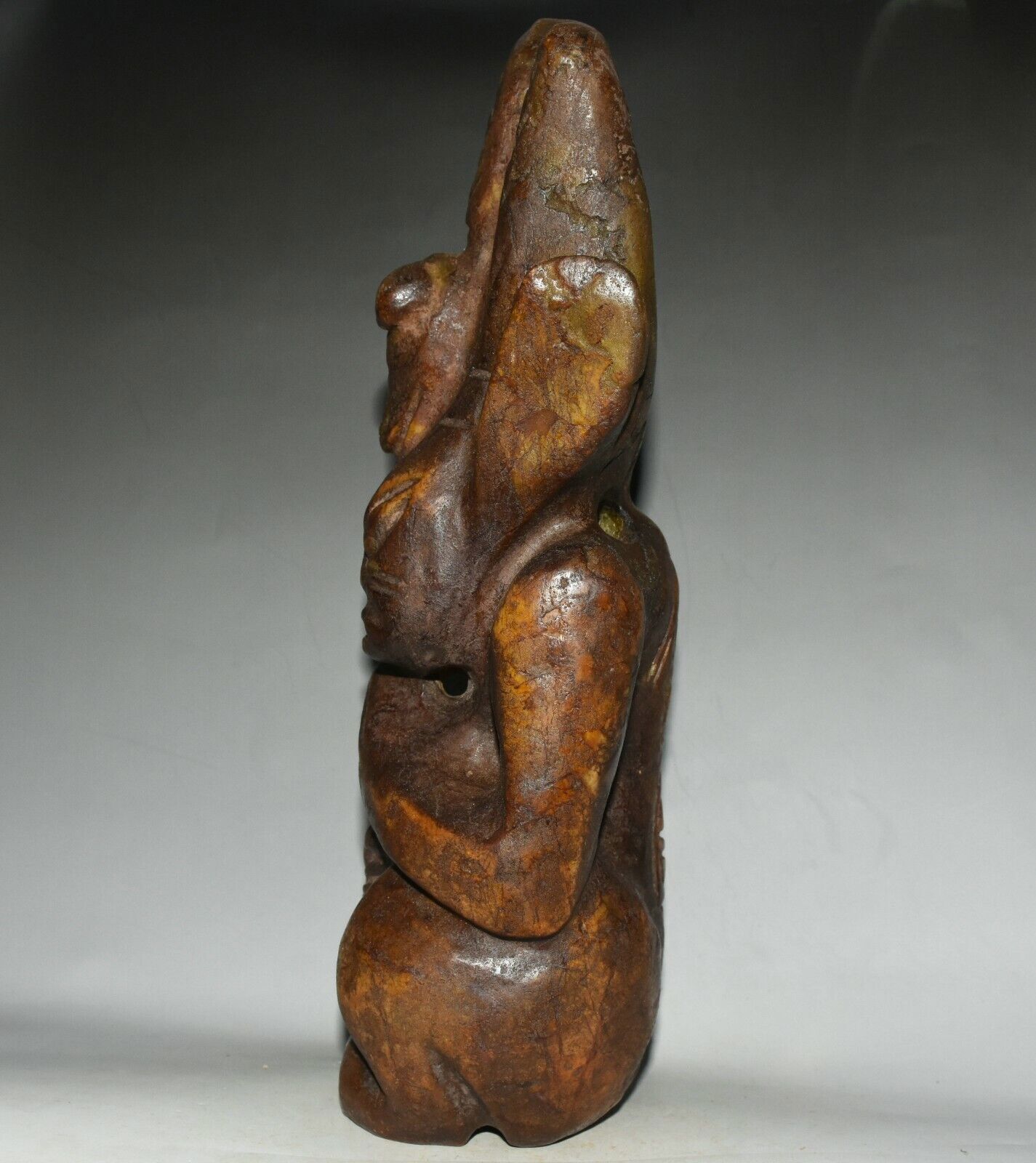 26CM China Hongshan Culture Old Jade Carved Sun God Sun-god Helios ...