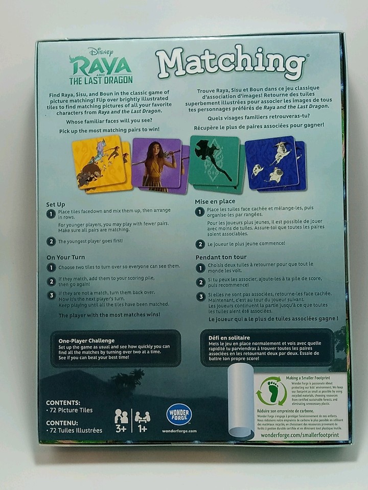 Disney Raya And The Last Dragon Matching Game Memorization Game kids ...