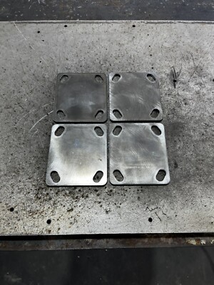 4x caster wheel mounting plates 1/4” steel (Set Of 4 Caster Plates) | eBay