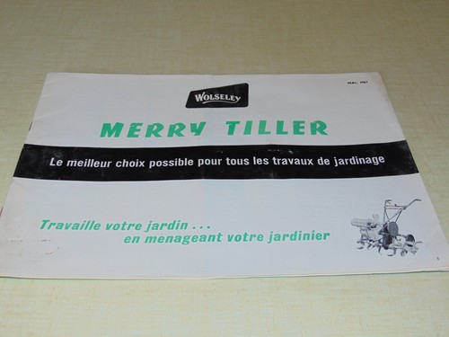 Prospectus brochure motoculteur MERRY TILLER WOLSELEY 1961 | eBay