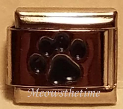 Dark Blue Paw Print 9mm Italian Charm Stainless Steel | eBay