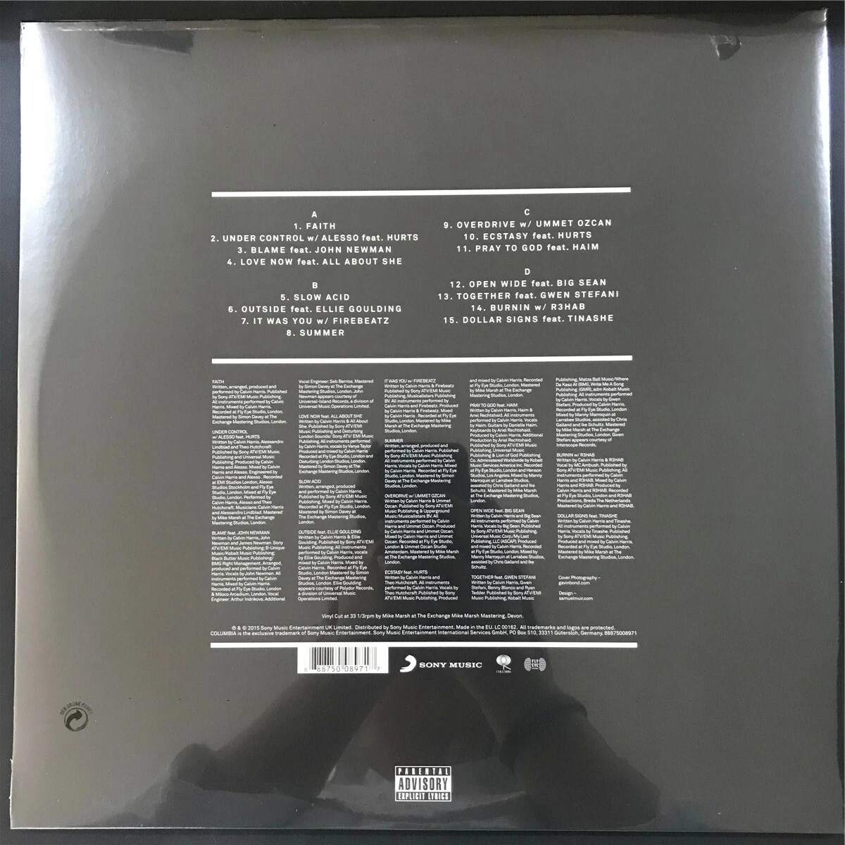 Calvin Harris Motion Album Cover