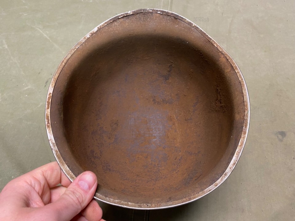 ORIGINAL WWII US ARMY M1 HELMET SHELL, FRONT SEAM, ORIGINAL PAINT ...