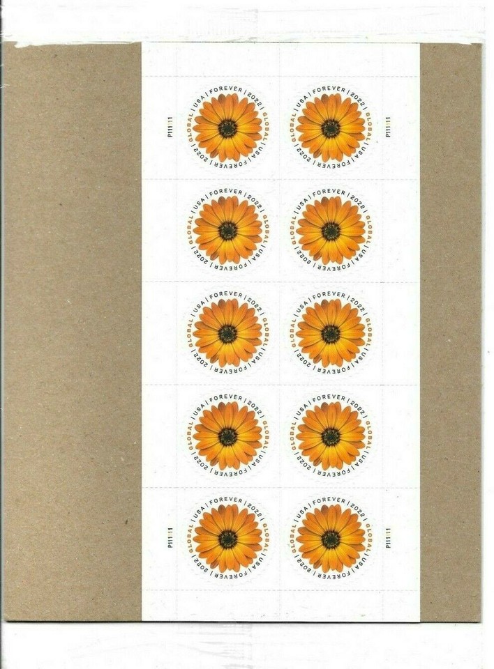 AFRICAN DAISY US #5680 FIRST CLASS 10 MVF GLOBAL FOREVER STAMPS ...
