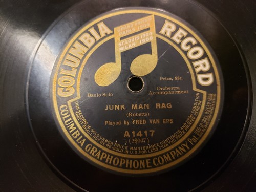 78 RPM Fred Van Eps Columbia A1417 Morse Medley / Junk Man Rag | eBay
