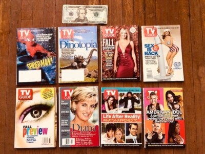 Best Lot. EIGHT (8) 1998 - 2005 TV Guide Magazines Fall Previews Diana ...
