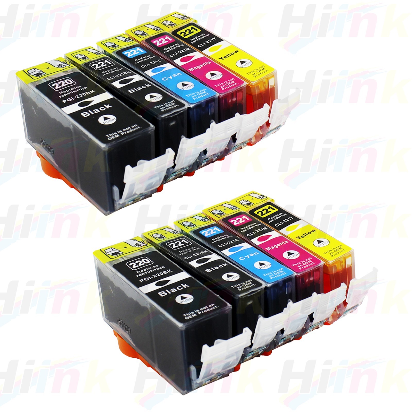 10Pk PGI220 CLI221 Ink for Canon Printer Pixma MX860 MX870 MP560 ...