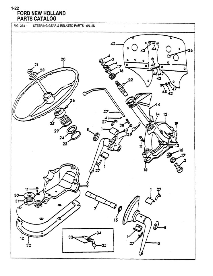 Ford 9N 2N 8N Tractor Assembly Parts Manual Catalog Exploded View 1939 ...