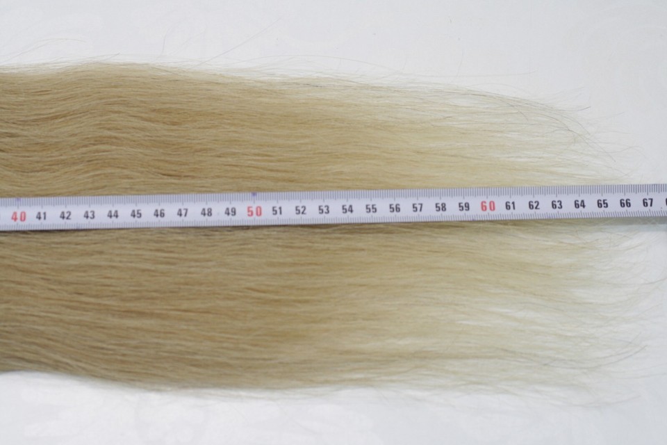 Natural hair tail with сlip 65cm/26" Blonde | eBay