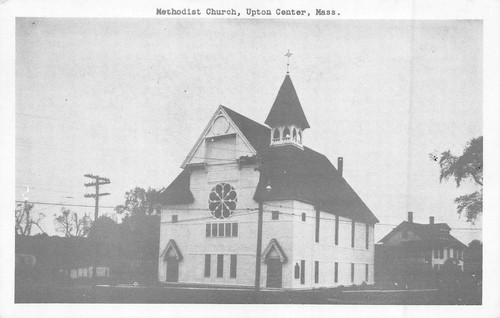 UPTON CENTER, Massachusetts MA METHODIST CHURCH Worcester County B&W ...
