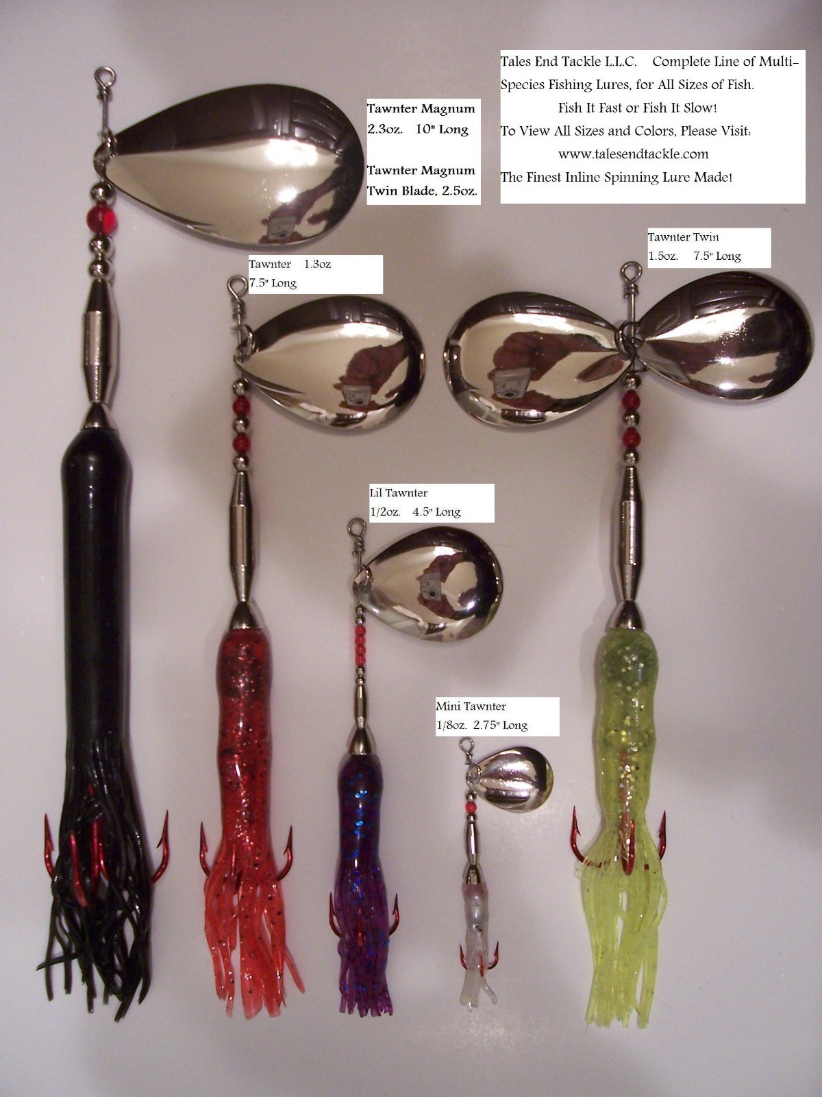 Tawnter Magnum Lure Muskie Musky Pike Striper Inline Spinner Bait 10" 2 ...