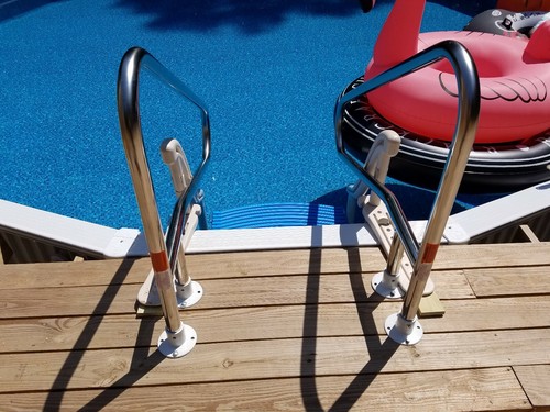 Inter-Fab D4BD049 4 Bend Deck to Deck Stair Rail with Brace - Stainless ...