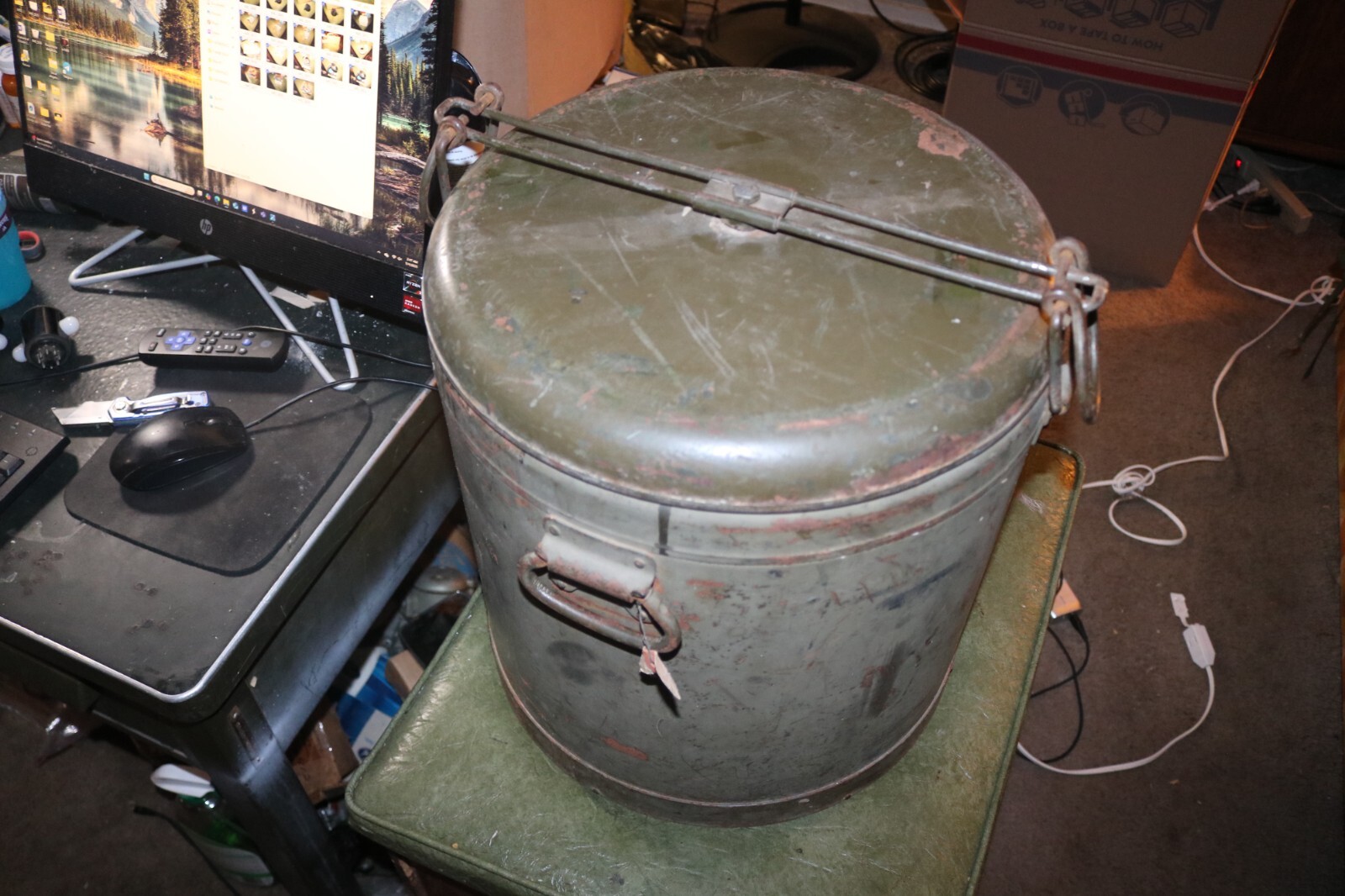 Great shape WWII GP&F co. 1942 M-1941 Mermite can air drop blood plasma ...