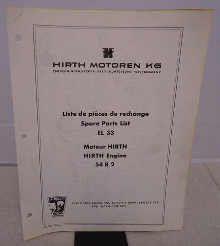 Vintage Hirth Engine 54 R 2 Illustrated Parts Manual EL 33 | eBay