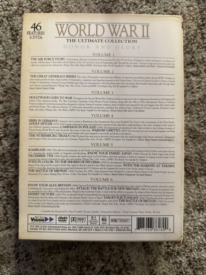 The History Channel WW2 World War II Ultimate Collection 6-Disc DVD Set ...