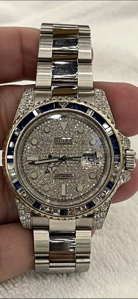 Rolex GMT Master II Ref. 116710 Custom Diamond Dial And Sapphire ...