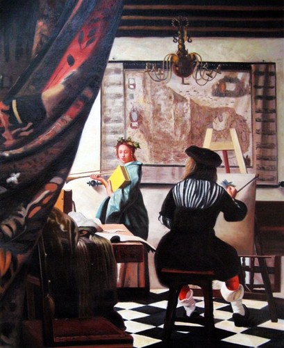 Impression sur toile Jan Vermeer Artist's Studio Giclee beaux-arts | eBay