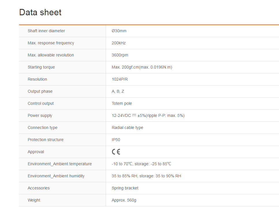 Autonics E80h30-1024-3-t-24 Rotary Encoder 80mm Shaft 1024 Resolution ...
