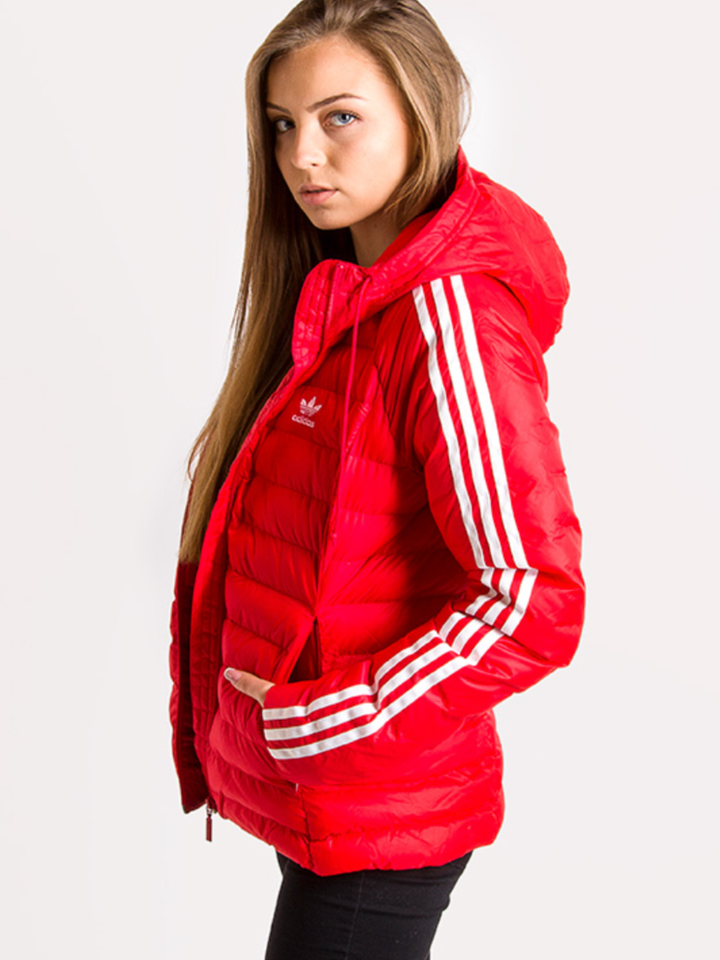 adidas Originals ADICOLOR Slim Jacket Padded 3-Stripes Hooded Scarlet ...
