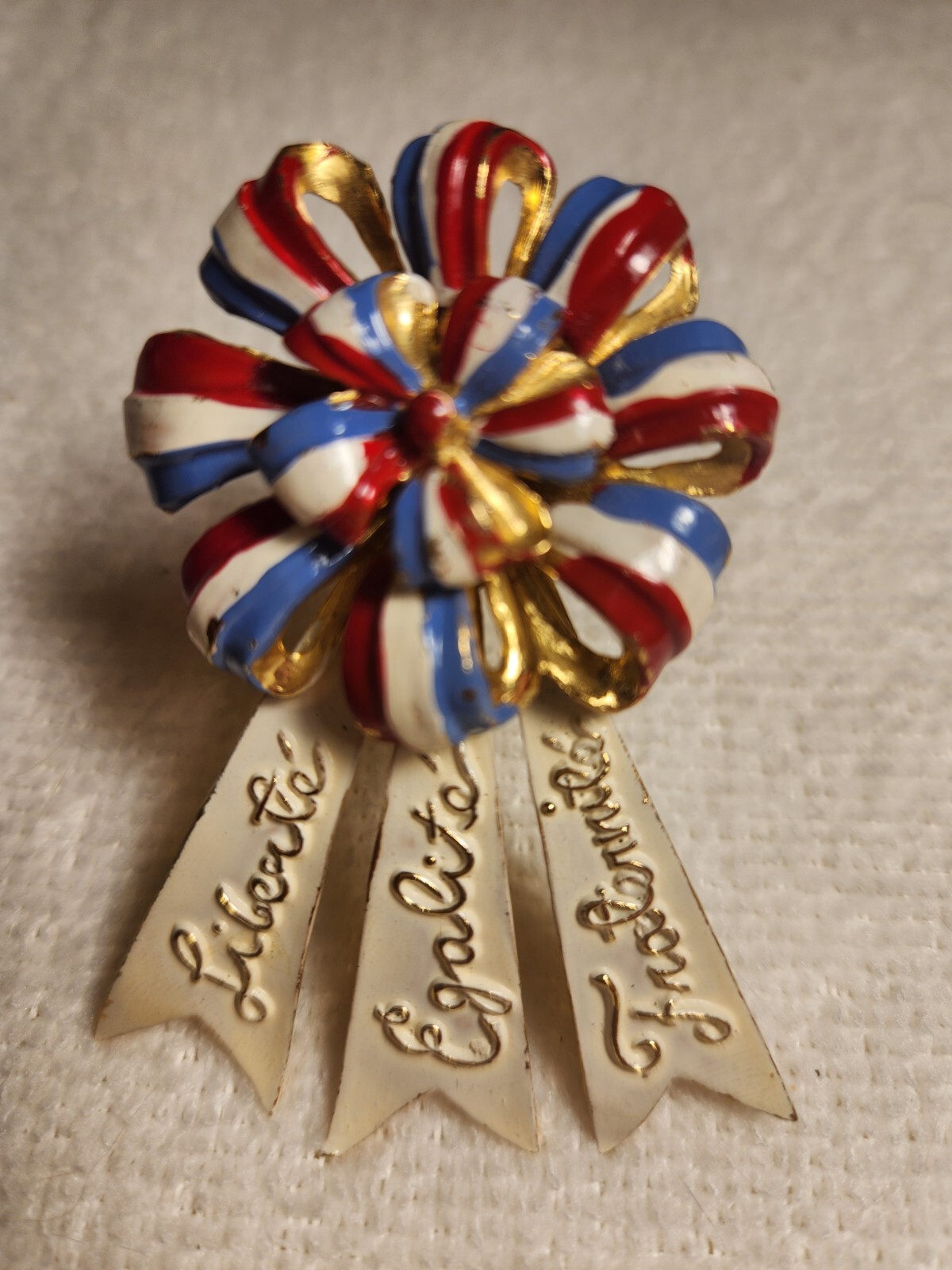 HTF Silson French Cockade Fur Clip Pin Brooch WWII Vintage Enamel Red ...