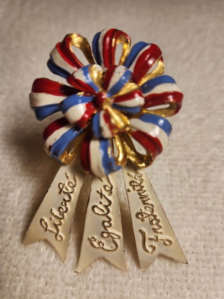 HTF Silson French Cockade Fur Clip Pin Brooch WWII Vintage Enamel Red ...