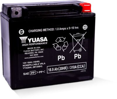 Yuasa Maintenance Free YTX20HL 12V Battery For Can-Am Defender HD5 DPS ...