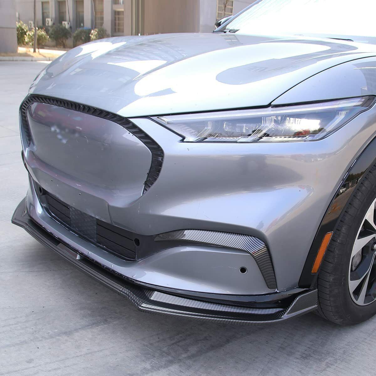 Front Bumper Lip Chin Spoiler Splitters Kits Fits For Mustang Mach-E ...