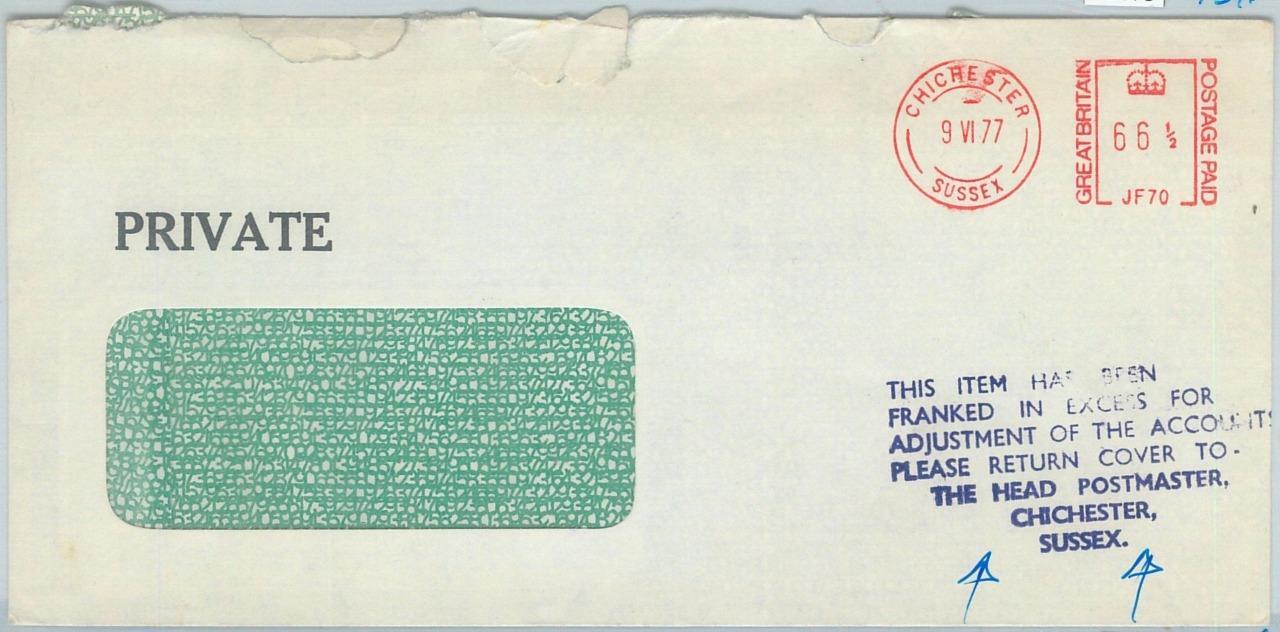 79078 - GB - Postal History - RED POSTMARK on cover with strange ...